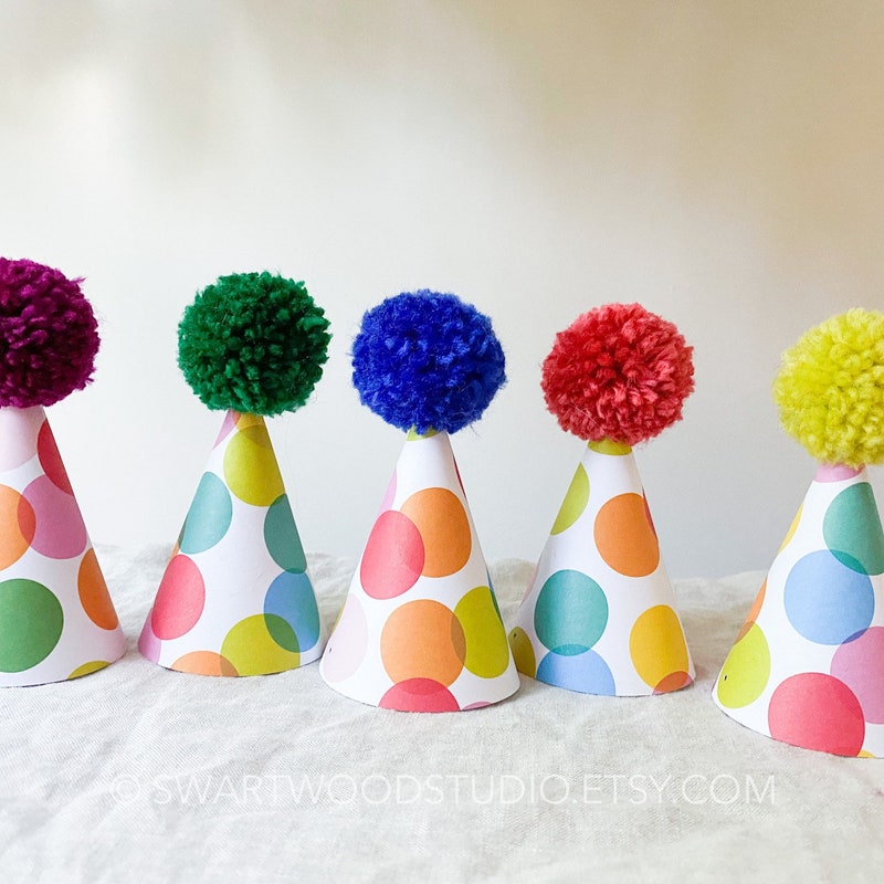 Rainbow Party Hat - Etsy