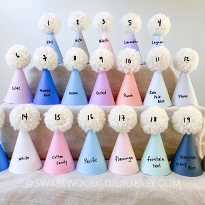 Pom Party Hat - Custom Monogram Collection - Etsy