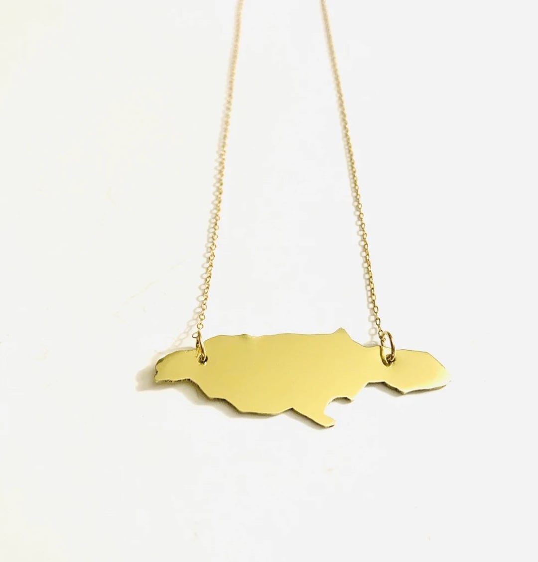 Handmade Jamaica Island Necklace: 14kt Gold-filled Pendant, 18" Chain ...