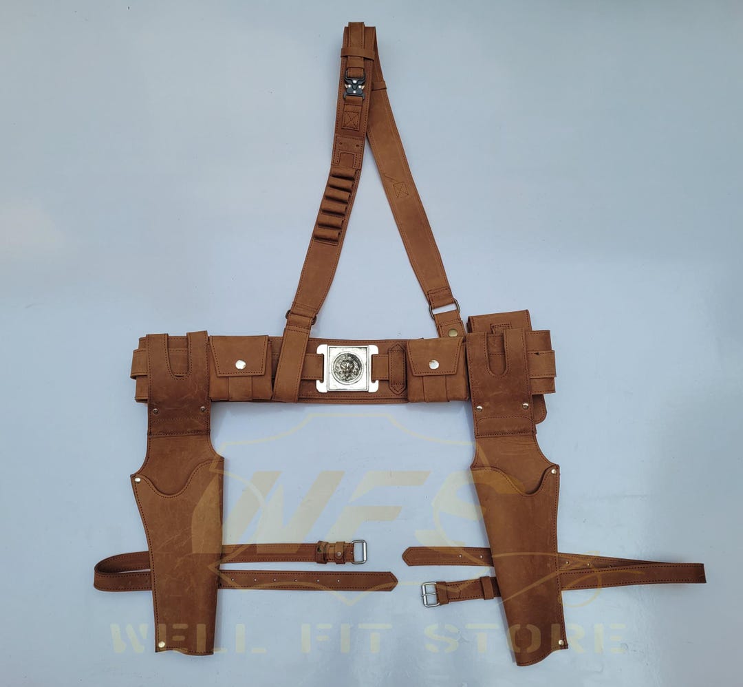 New Simple Mandalorian Gunslinger Cosplay Belt With Double Gun Holster ...