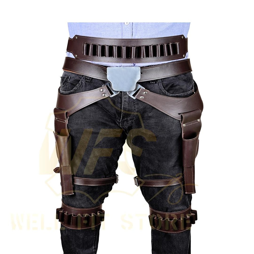 Cad Bane Belt Double Holster Full Rig Star Wars Belt Solo Leather Gun ...