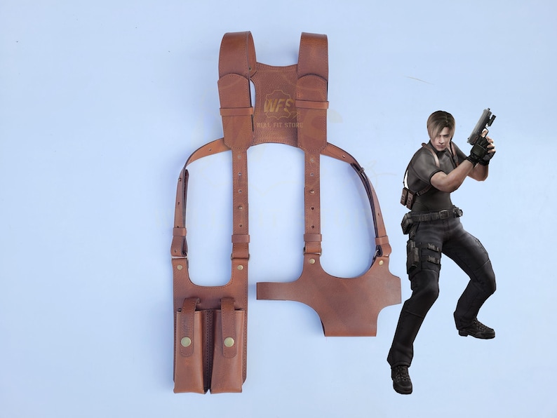 Leon Kennedy Resident Evil Cosplay, Adjustable Leather Gun Holster - Etsy