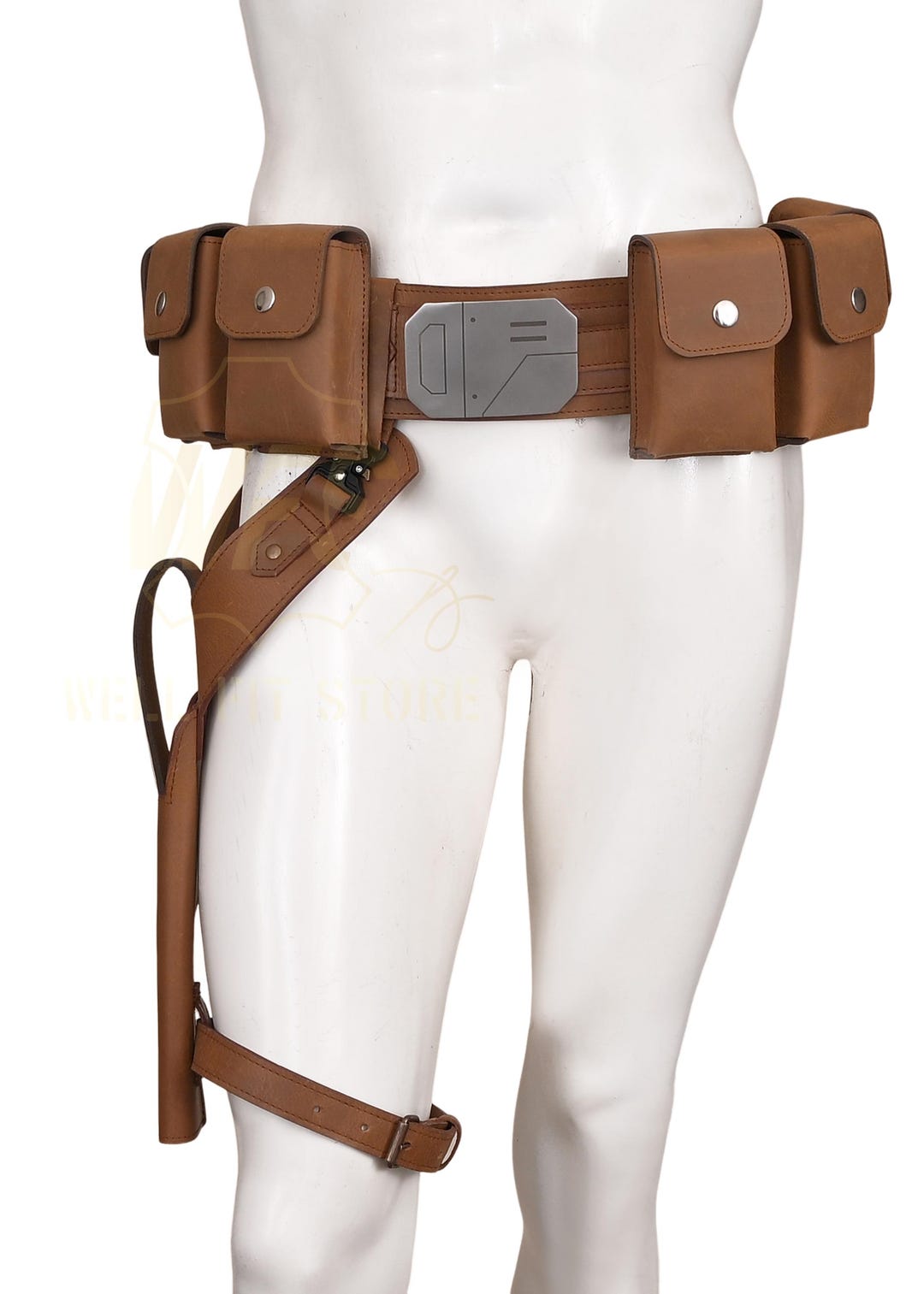 Handmade Axe Woves Mandalorian Leather Costume Belt – Gun Holster, 6 ...