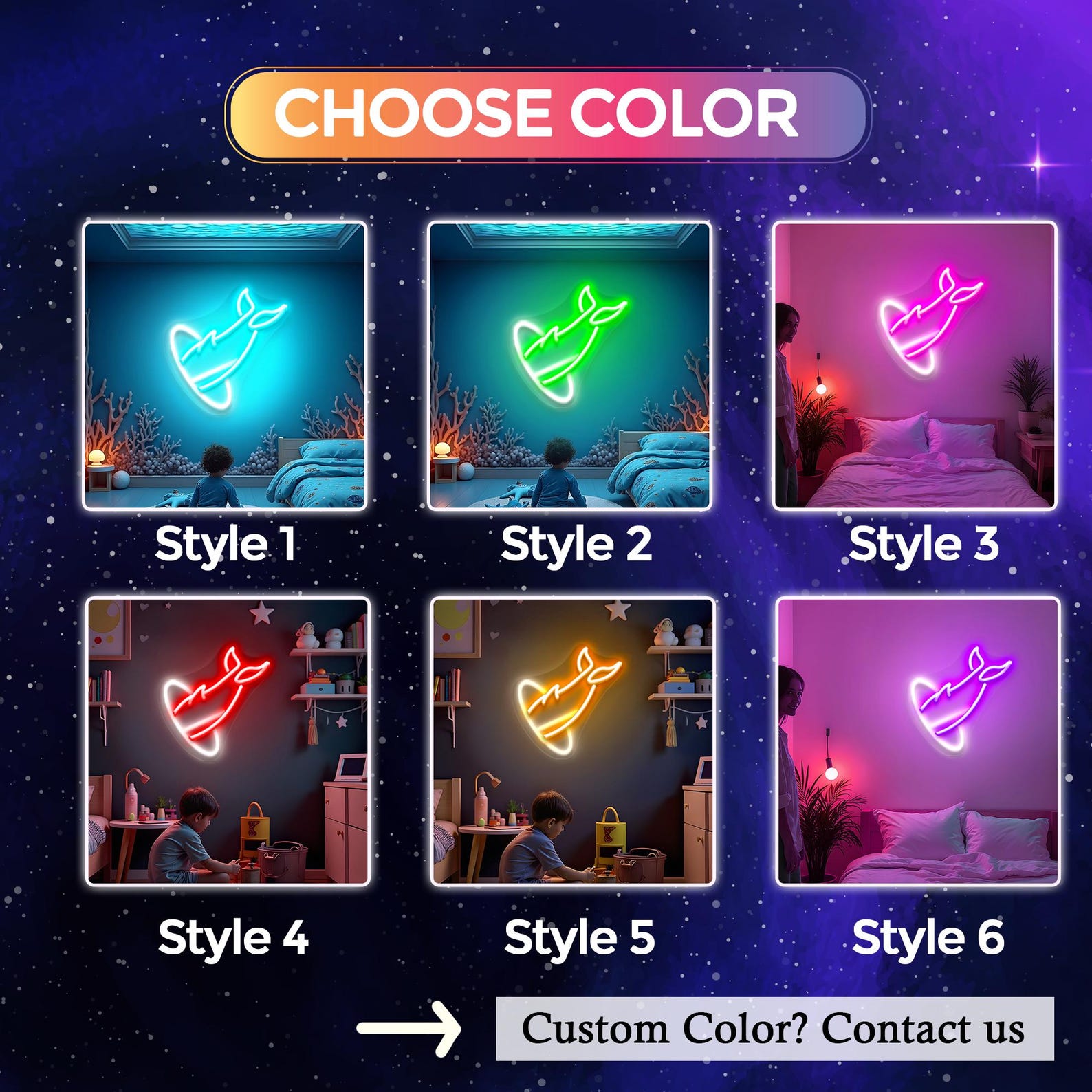 Whale Tail LED Neon Sign, Diving Whale LED Sign, Whale Fish LED Neon ...