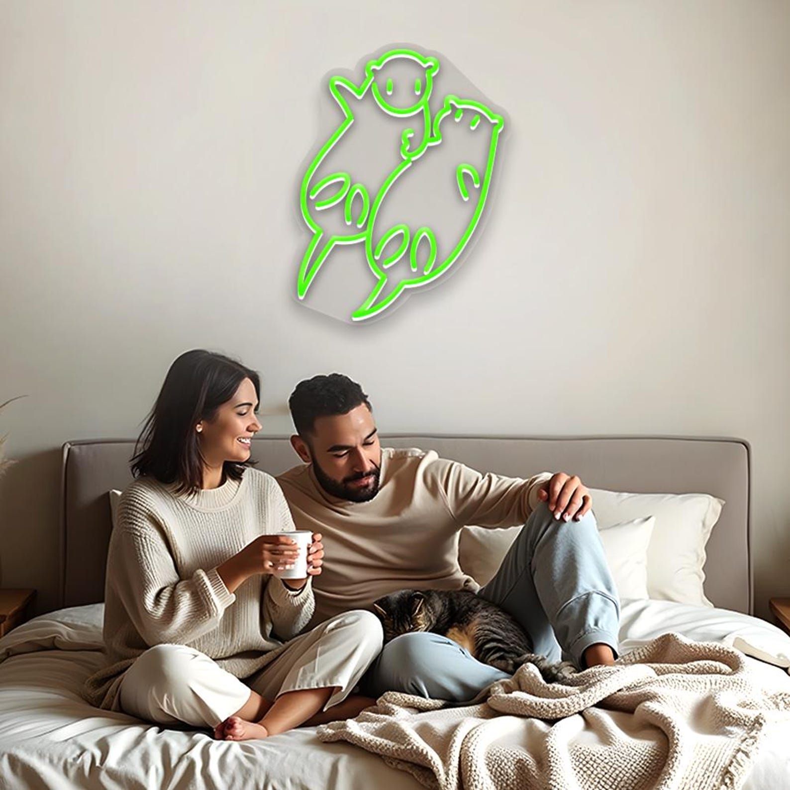 Otters Neon Sign, Cute Otter LED Wall Light Kawaii Room Decor Aesthetic ...
