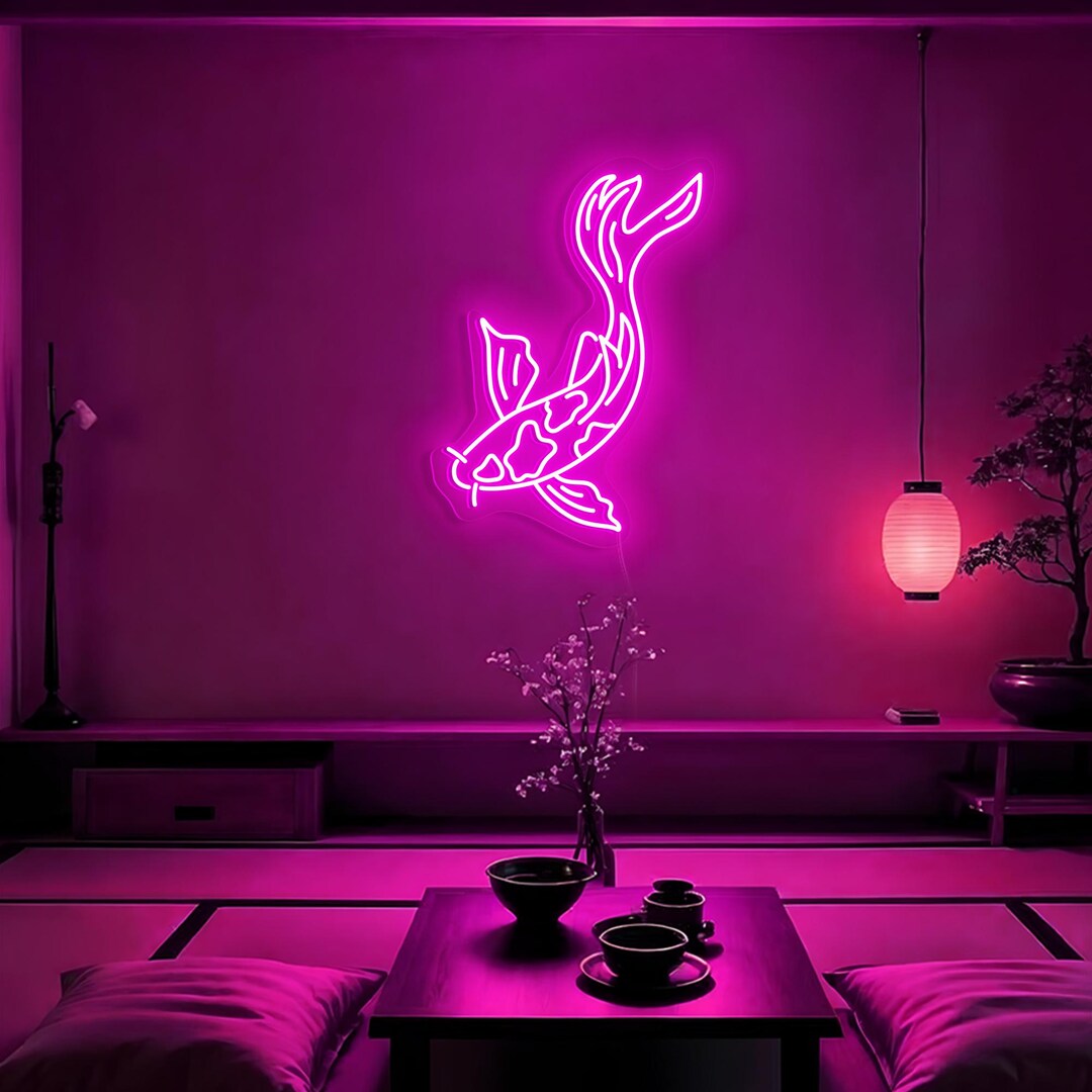 Single Yin Yang Koi Fish Neon Sign Custom Neon Sign Valentine Day Gift ...