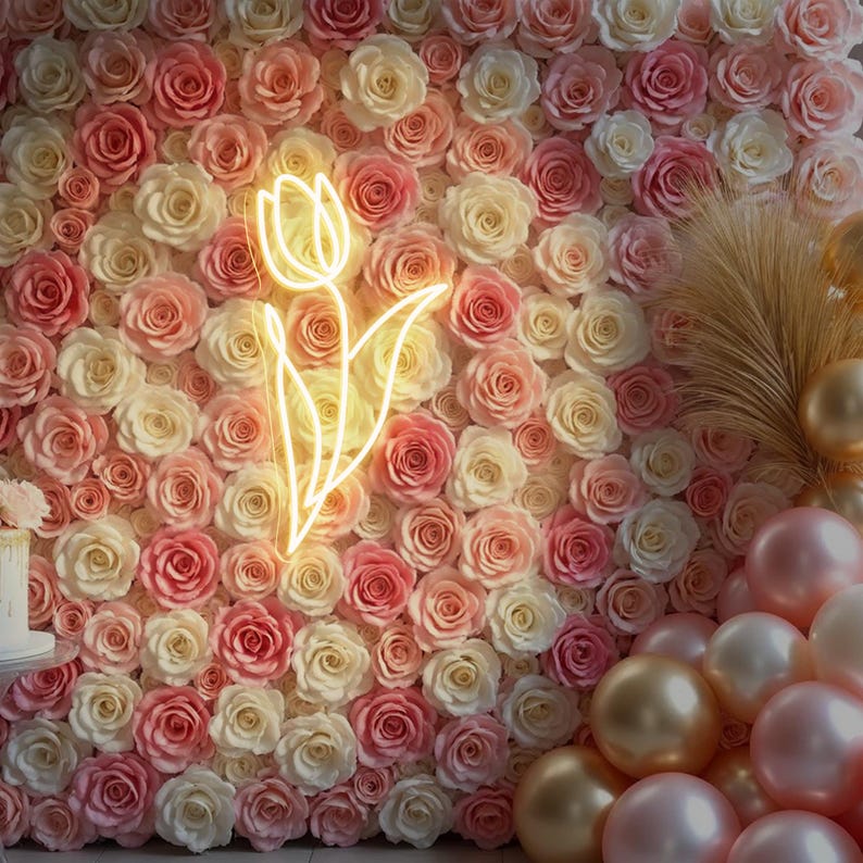 Tulip Flower Neon Sign Custom Flower LED Neon Light for Florist Flower ...