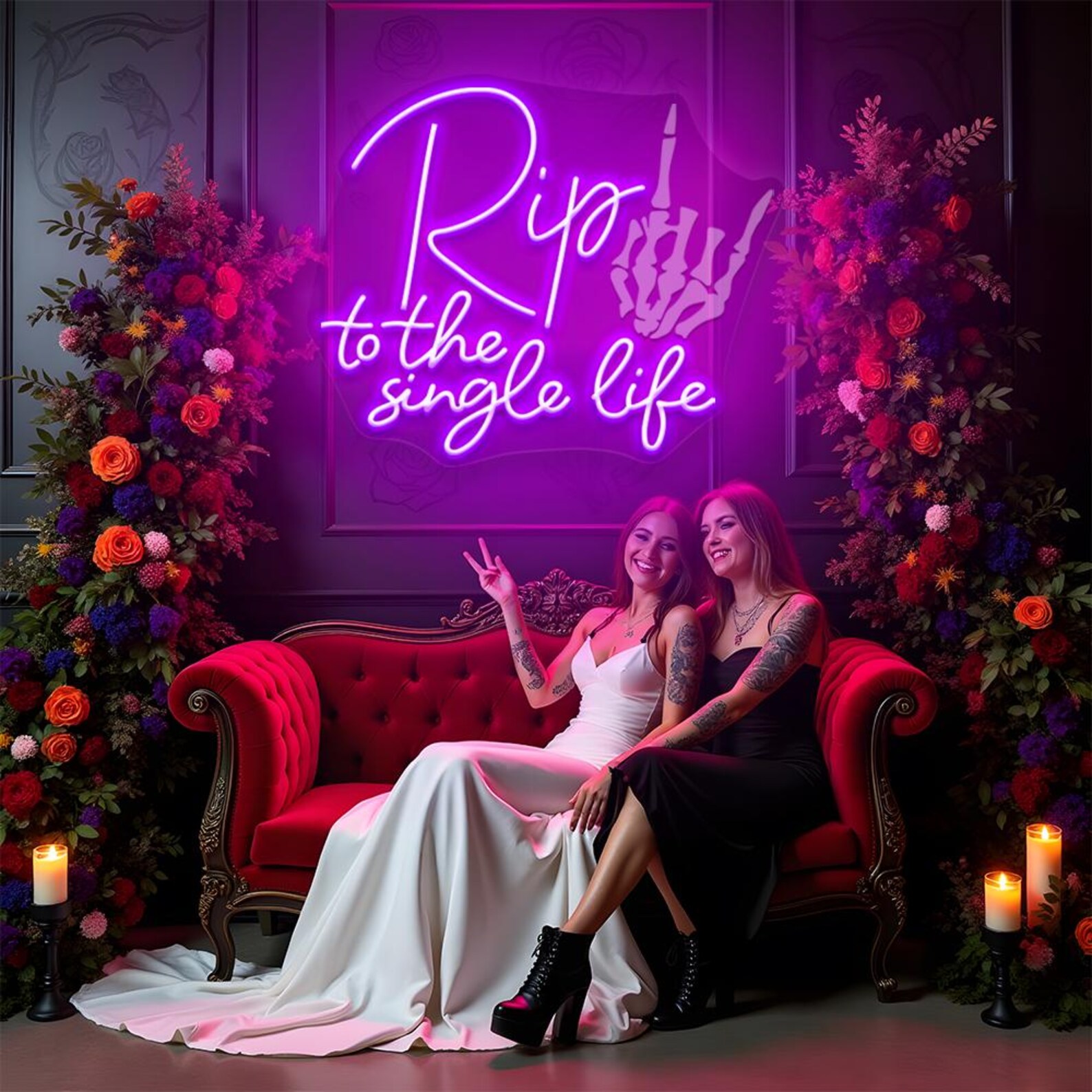 RIP to the Single Life Neon Sign - Funny Wedding LED Light ...