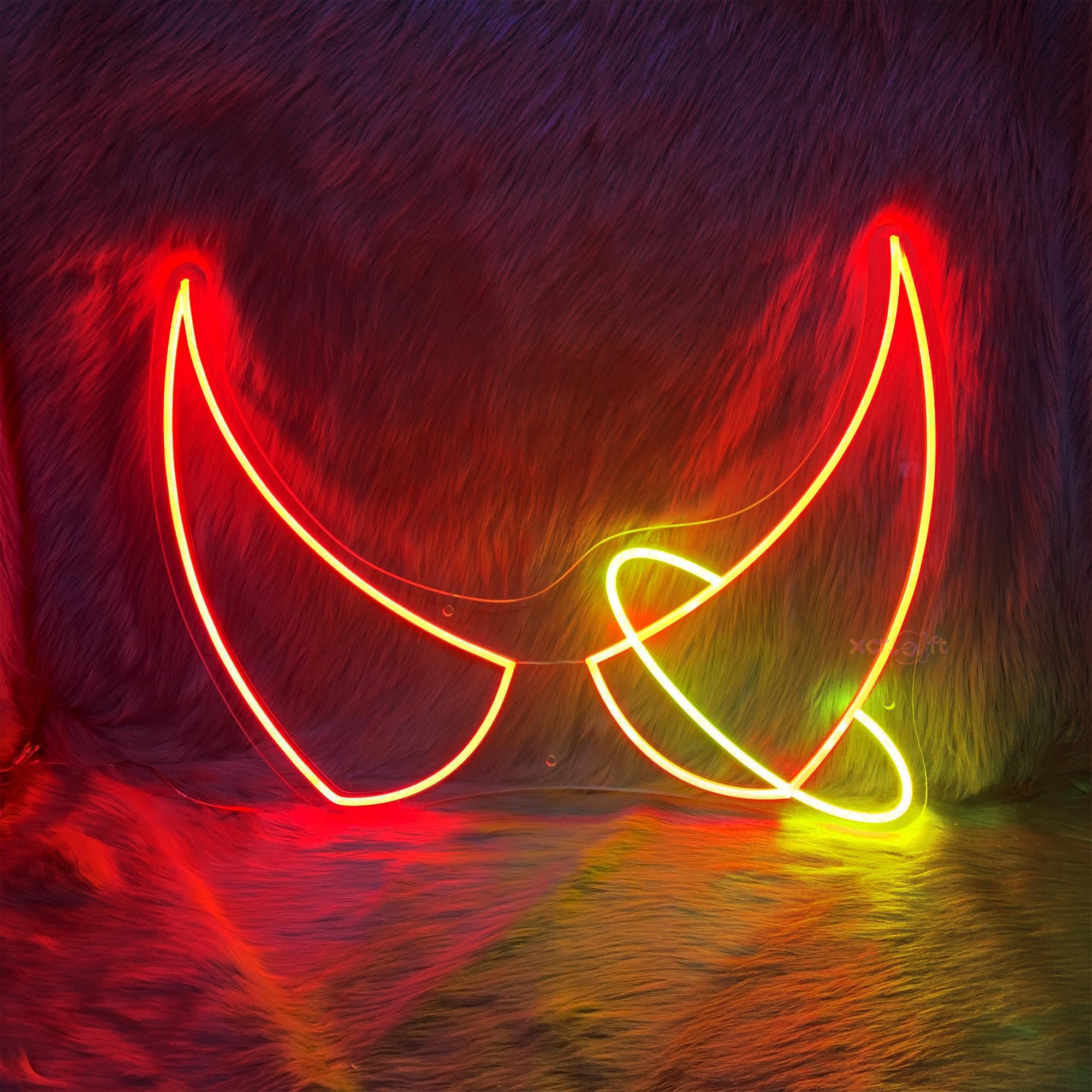 Devil Horns & Angel Neon Sign, Good and Evil Wall Light, Aesthetic Room ...