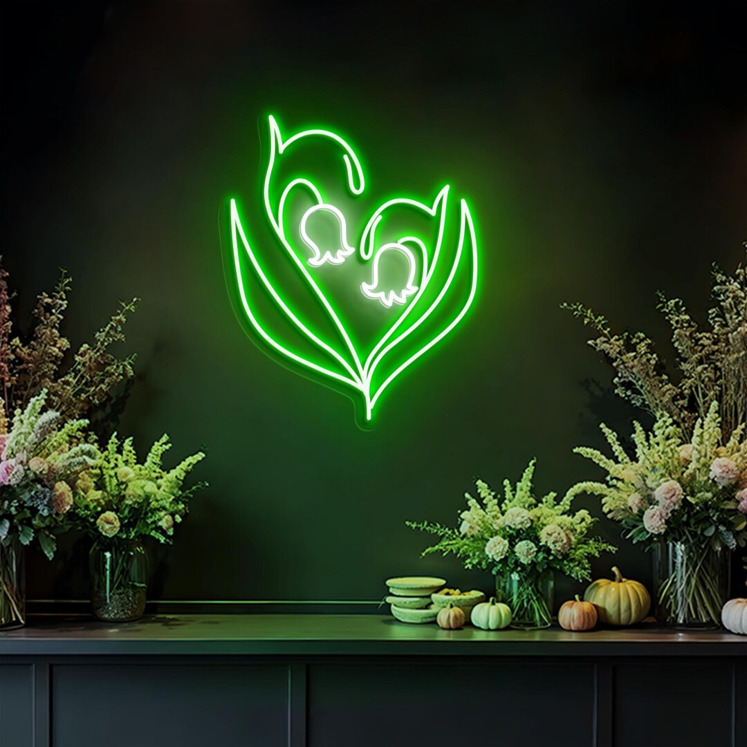 Lily of the Valley Neon Sign Flower LED Neon Light Wedding Gift for ...