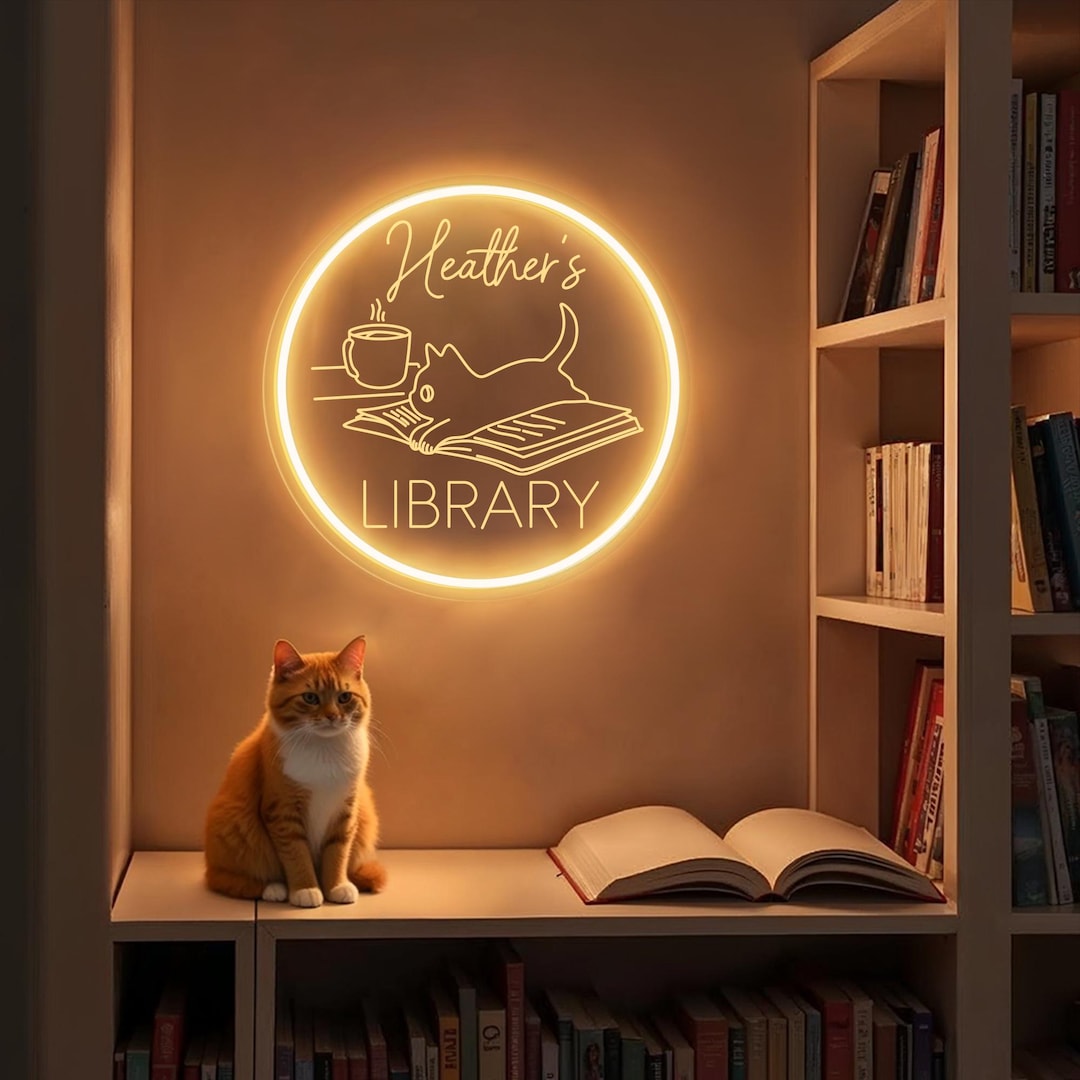 Custom Name Library Neon Sign Personalized Name LED Neon Light for ...
