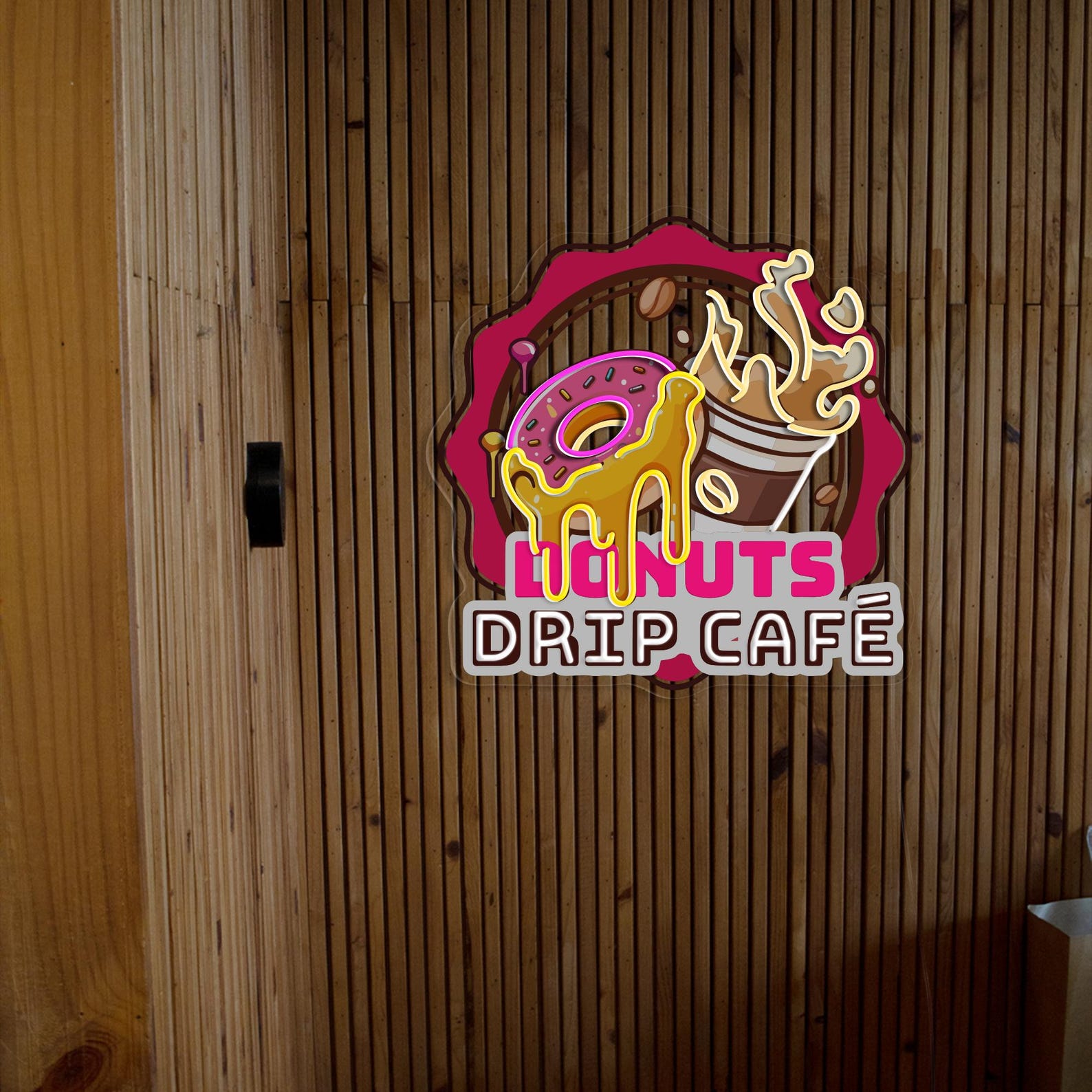Custom Donut Drip Cafe LED Neon Sign, Bakery Wall Decor, Coffee Shop ...