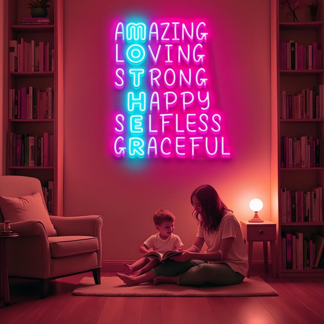 Mother LED Neon Sign, Custom Text Mother LED Light for Bedroom, Mother ...