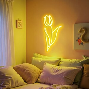 Tulip Flower Neon Sign Custom Flower LED Neon Light for Florist Flower ...
