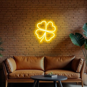 Lucky Clover Neon Sign Four Leaf Clover LED Light St. Patrick’s Day ...
