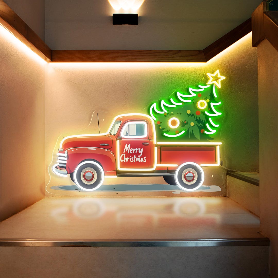 Merry Christmas Trunk LED Neon Sign, Merry Christmas Decor, Custom Neon ...
