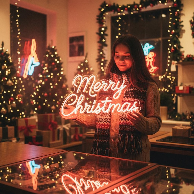 Custom Indoor Outdoor Christmas Neon Sign, Waterproof Holiday LED Sign ...