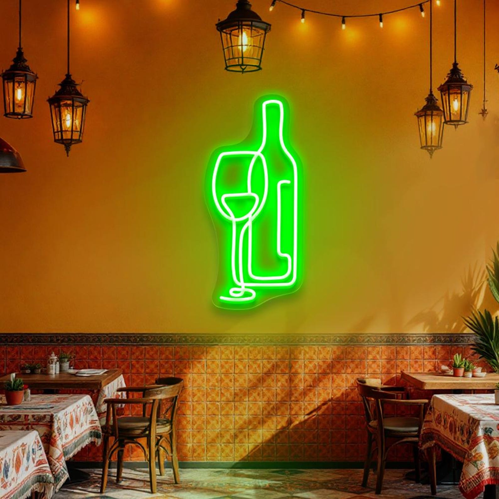 Wine Neon Sign, Wine Wall Decor, Aesthetic Bar LED Light, Bar Backdrop ...