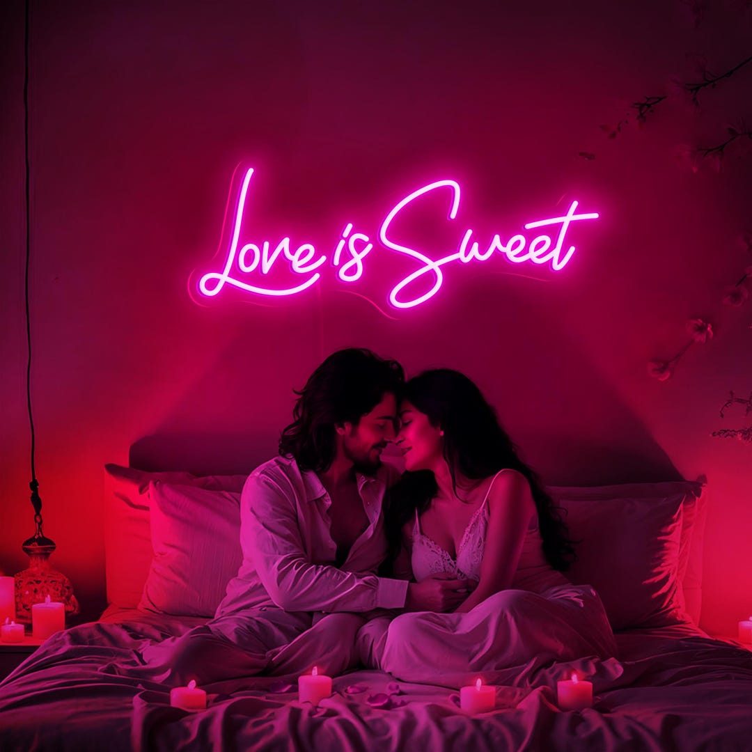 Love is Sweet Neon Sign Custom Text LED Neon Light Wedding Backdrop ...