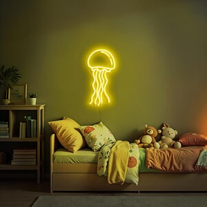 Jellyfish Neon Sign Custom Sea Animal Neon Light Jellyfish Wall Decor ...