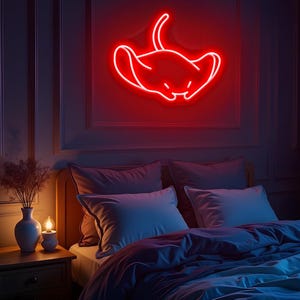 Cute Ocean Stingray LED Neon Sign, Blue Stingray LED Wall Light ...