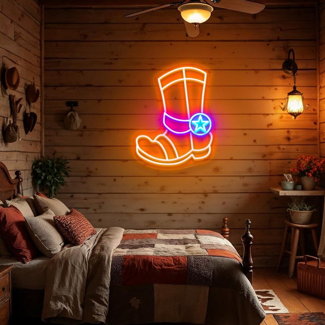 Cowboy Boot Neon Sign, Western Cowboy Light Sign, Cowboy Led Light ...