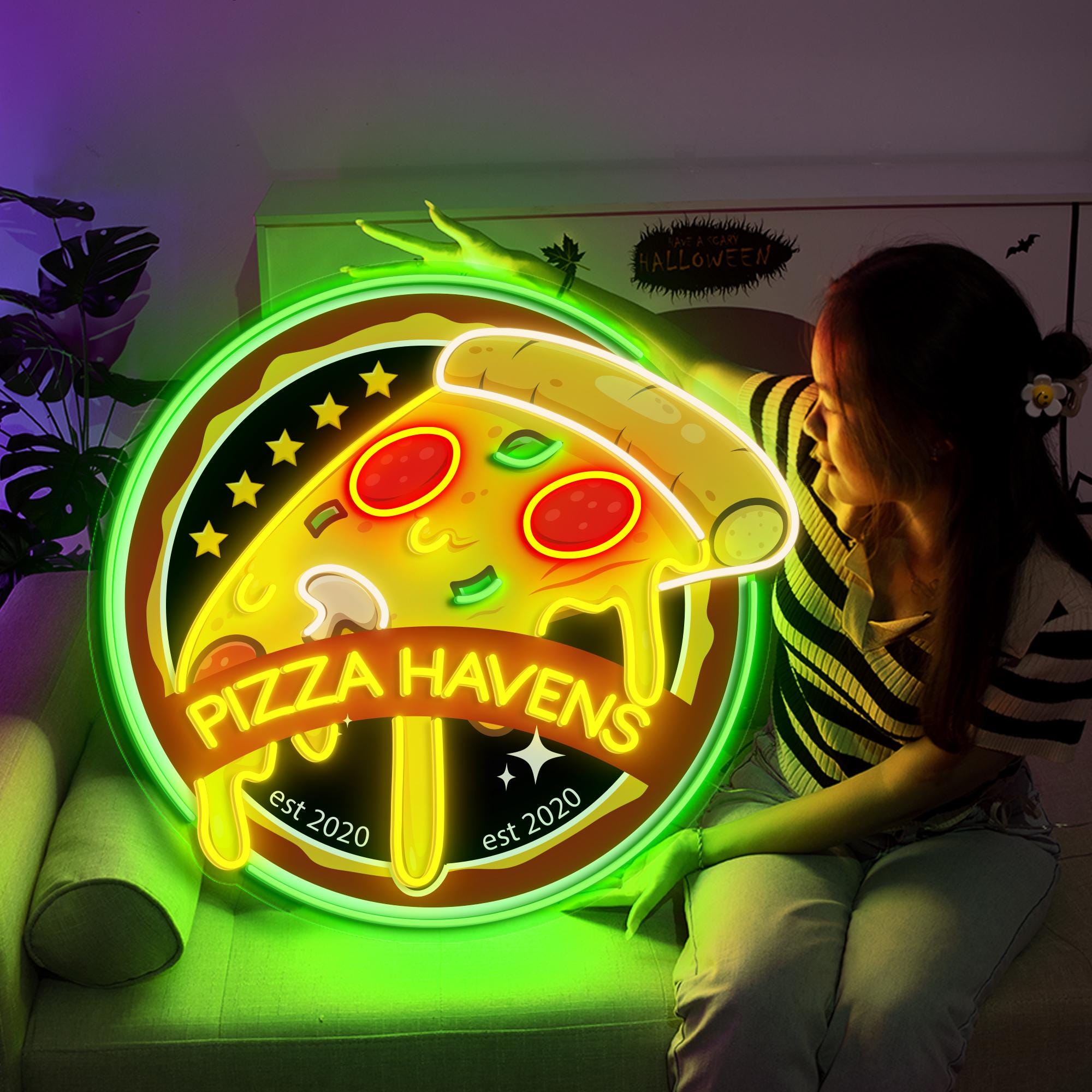 Custom Pizza Havens LED Neon Sign, Pizzeria Wall Decor, Italian ...