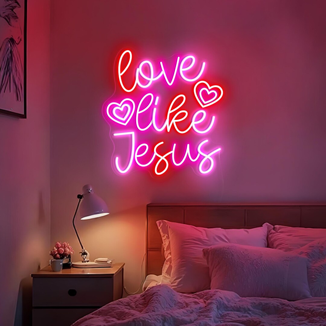 Love Like Jesus Neon Sign Custom Name Sign Valentine Gift for Couple ...