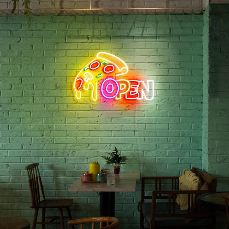 Open Pizza LED Neon Sign, Pizza Neon Sign, Custom Neon Signs, Shop ...