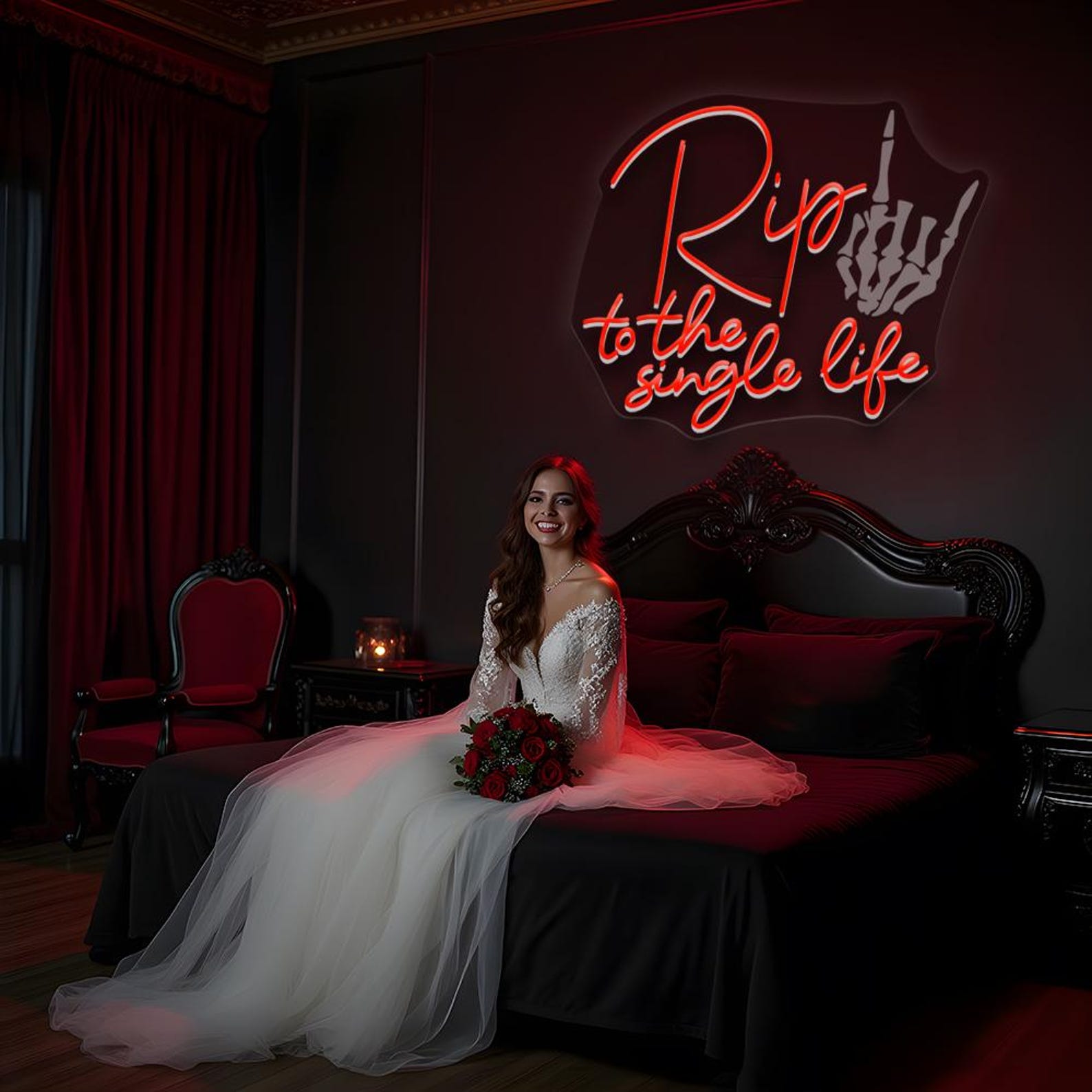 RIP to the Single Life Neon Sign - Funny Wedding LED Light ...