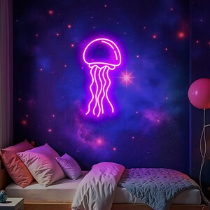 Jellyfish Neon Sign Custom Sea Animal Neon Light Jellyfish Wall Decor ...