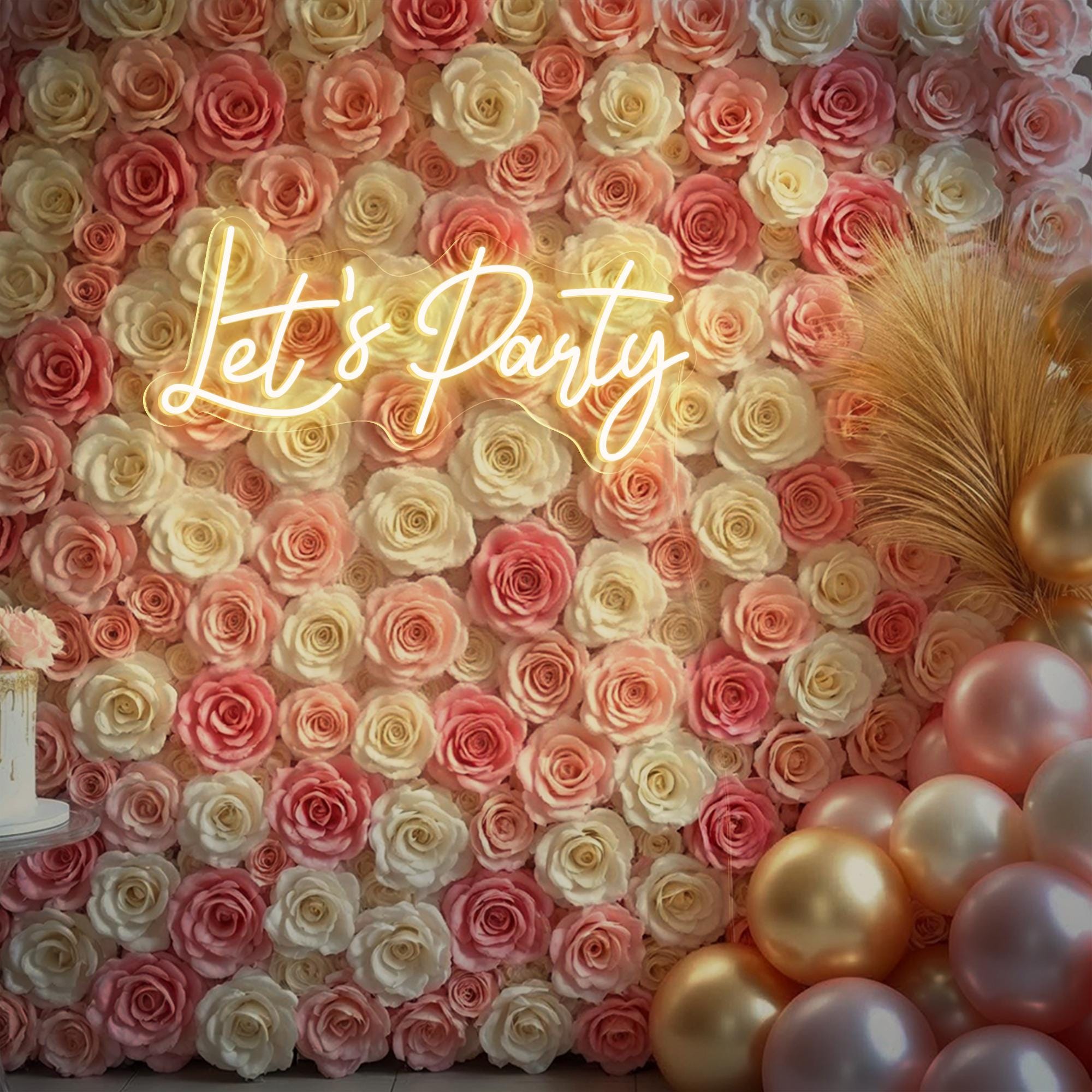 Let's Party Neon Sign Custom Neon Light Wedding Party Decor Wedding ...