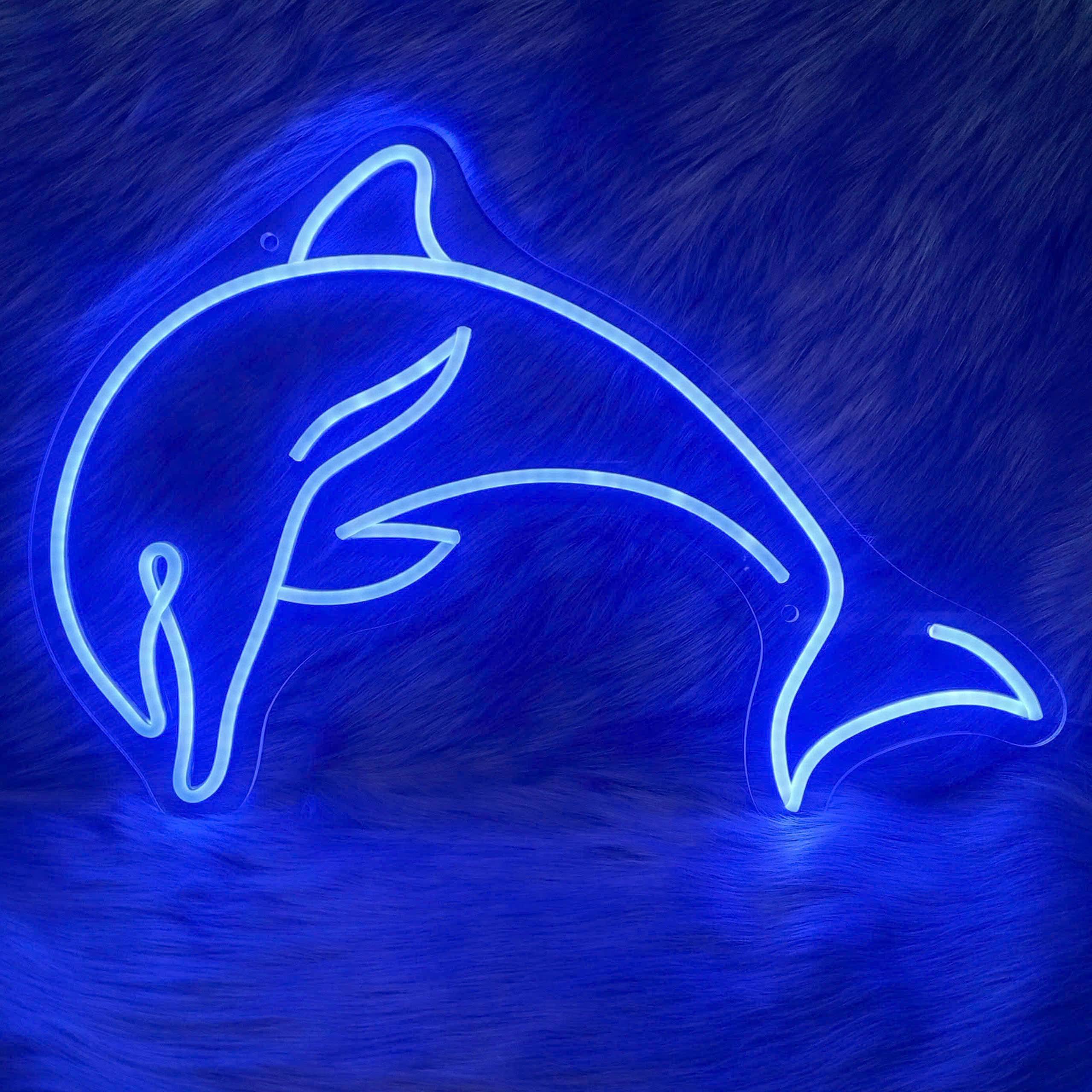 Dolphin Neon Sign, Dolphin Led Sign, Sea Animal Wall Art Led Light ...