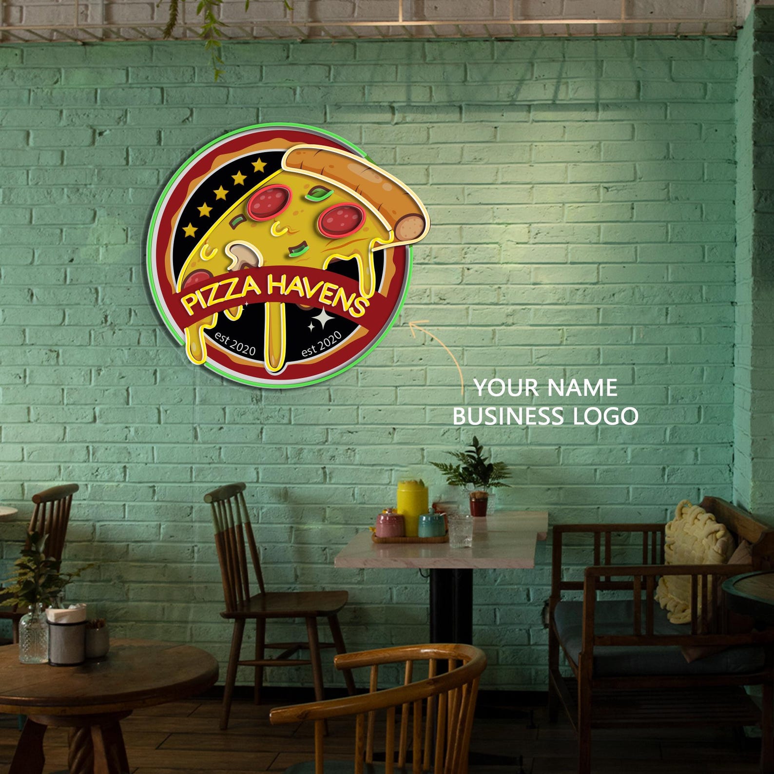 Custom Pizza Havens LED Neon Sign, Pizzeria Wall Decor, Italian ...