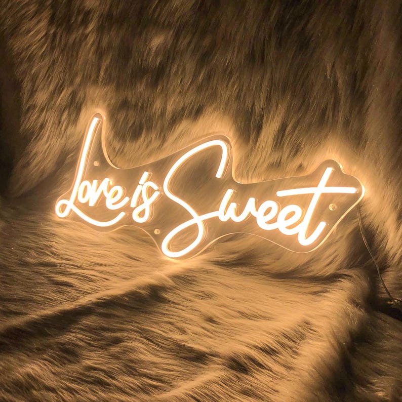 Love is Sweet Neon Sign Custom Text LED Neon Light Wedding Backdrop ...