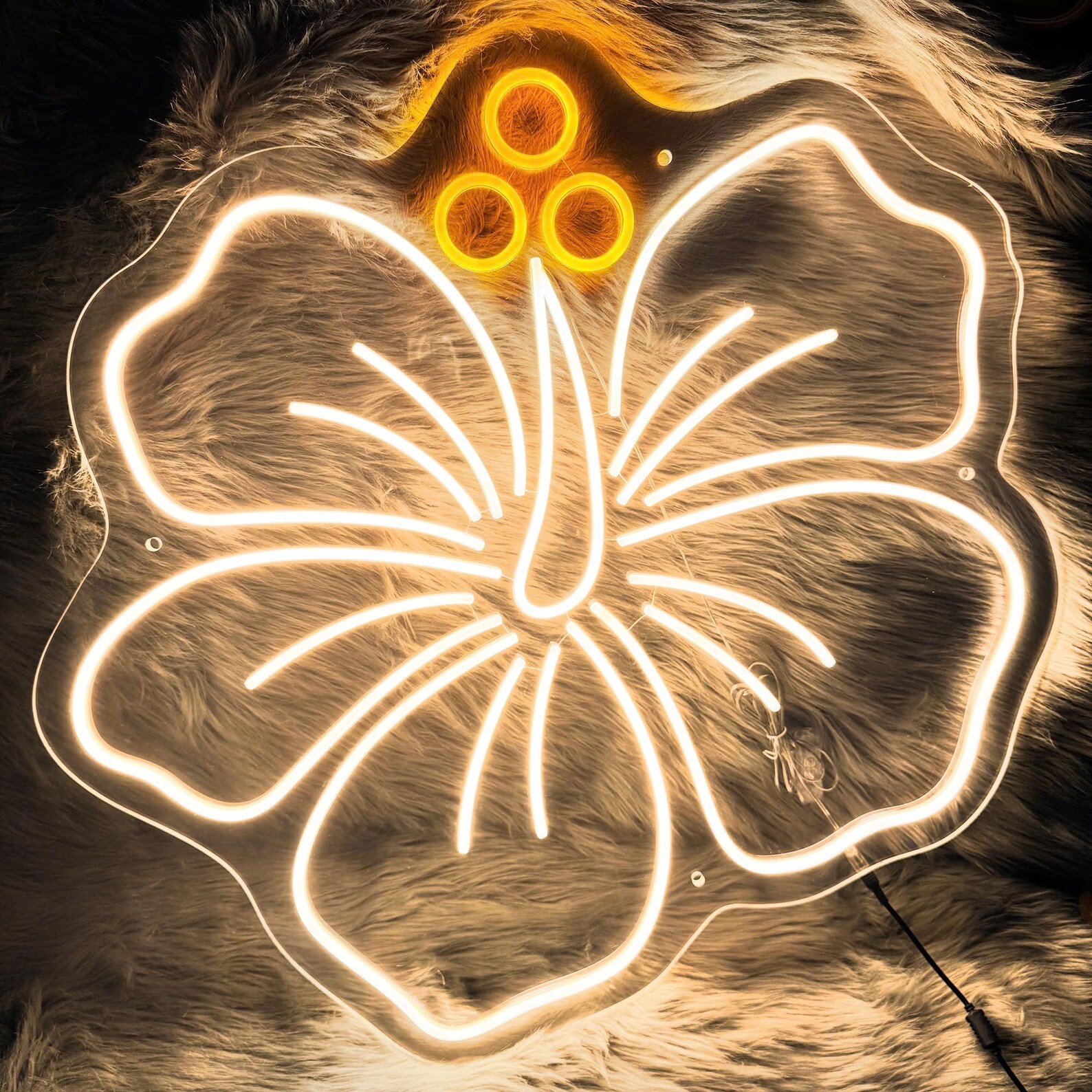 Hibiscus Neon Sign Hibiscus Flower LED Neon Light Hawaii Tropical ...