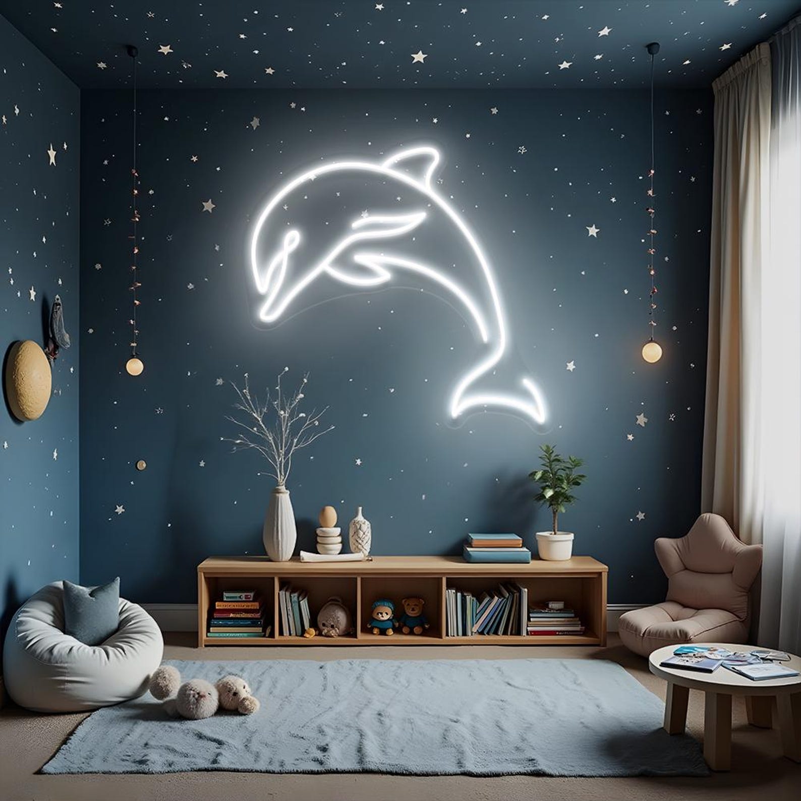 Dolphin Neon Sign, Dolphin Led Sign, Sea Animal Wall Art Led Light ...