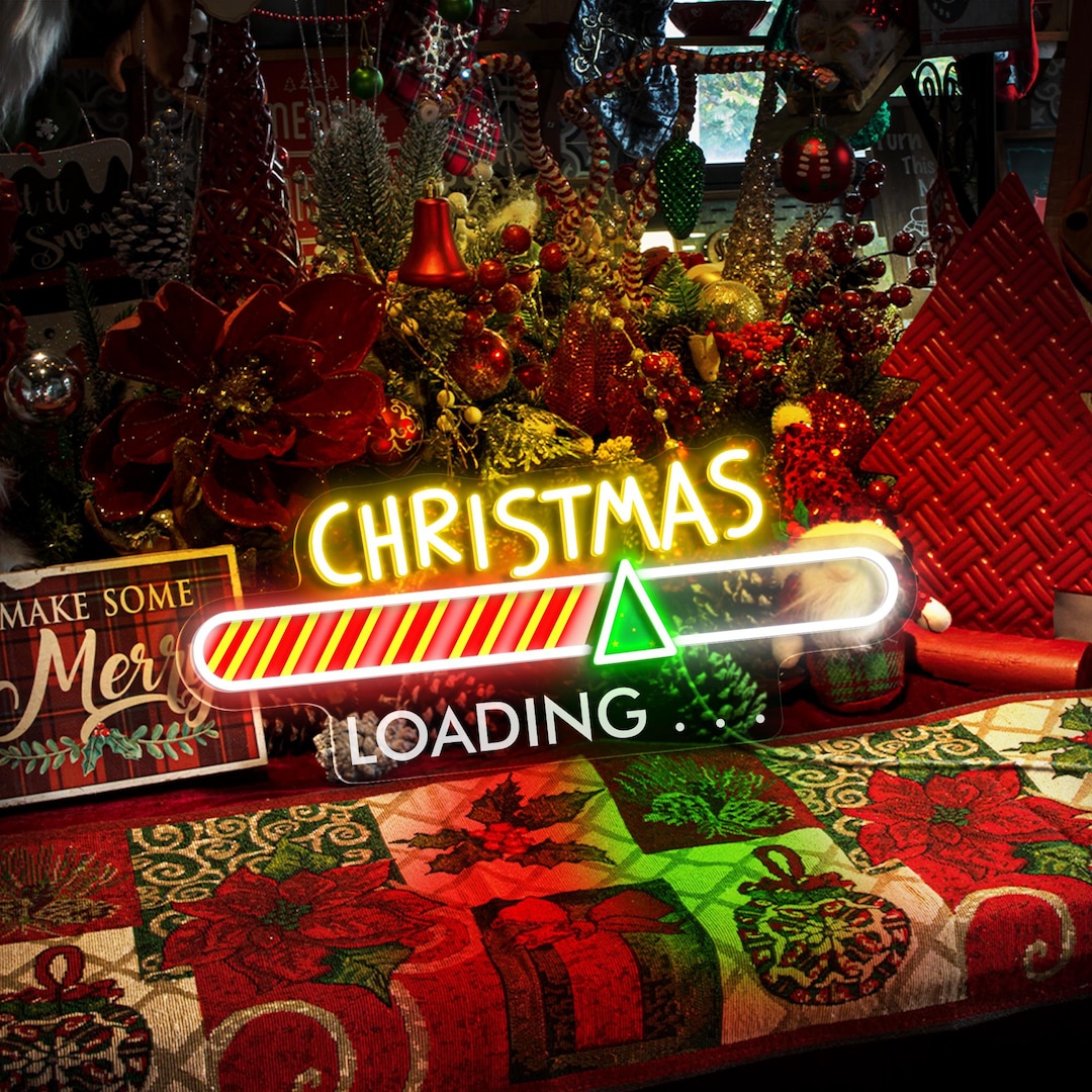 Christmas Loading LED Neon Sign, Merry Christmas Sign, Christmas Tree ...