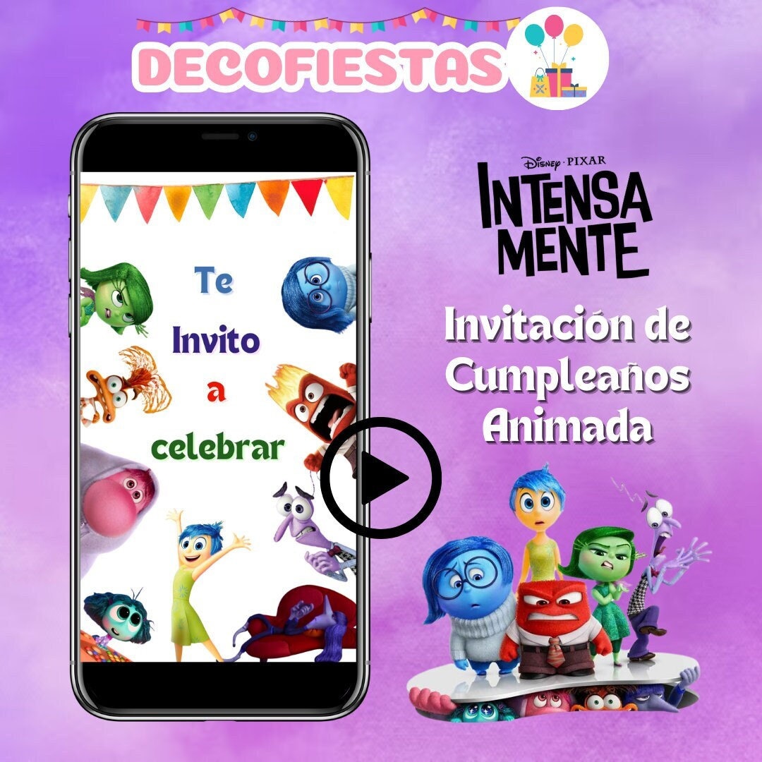Invitación de cumpleaños intensamente 2, Inside Out 2 Bithday ...