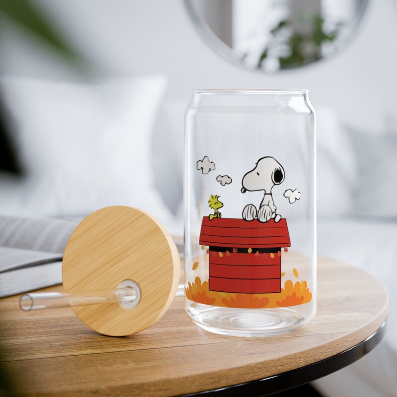 Snoopy Glass - Etsy