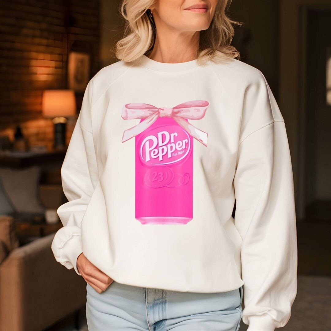 Dr Pepper Crewneck, Cottage Core, Croquette, Floral Pink Sweatshirt, Dr ...