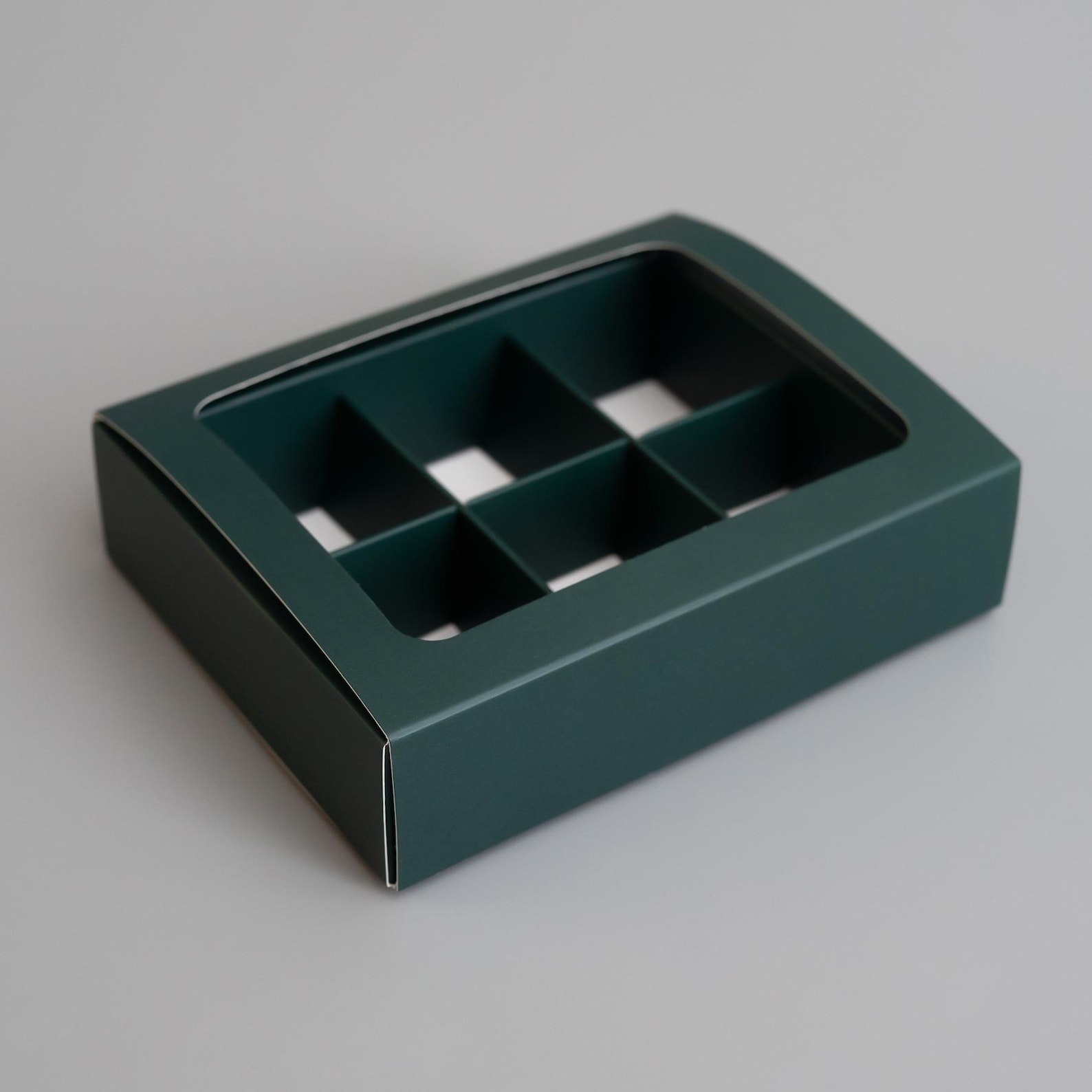 Black Cardboard Slide Boxes With 9 Sections and Transparent Lid for ...