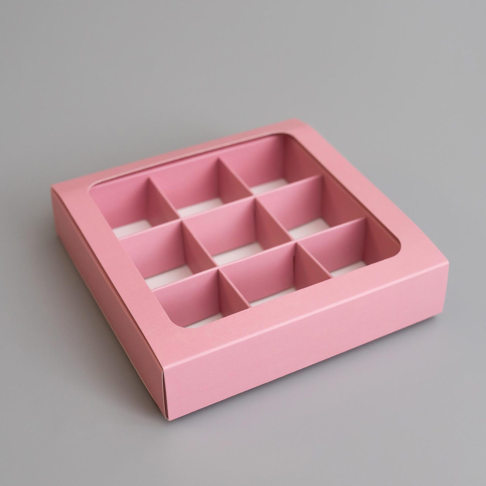 Black Cardboard Slide Boxes With 9 Sections and Transparent Lid for ...