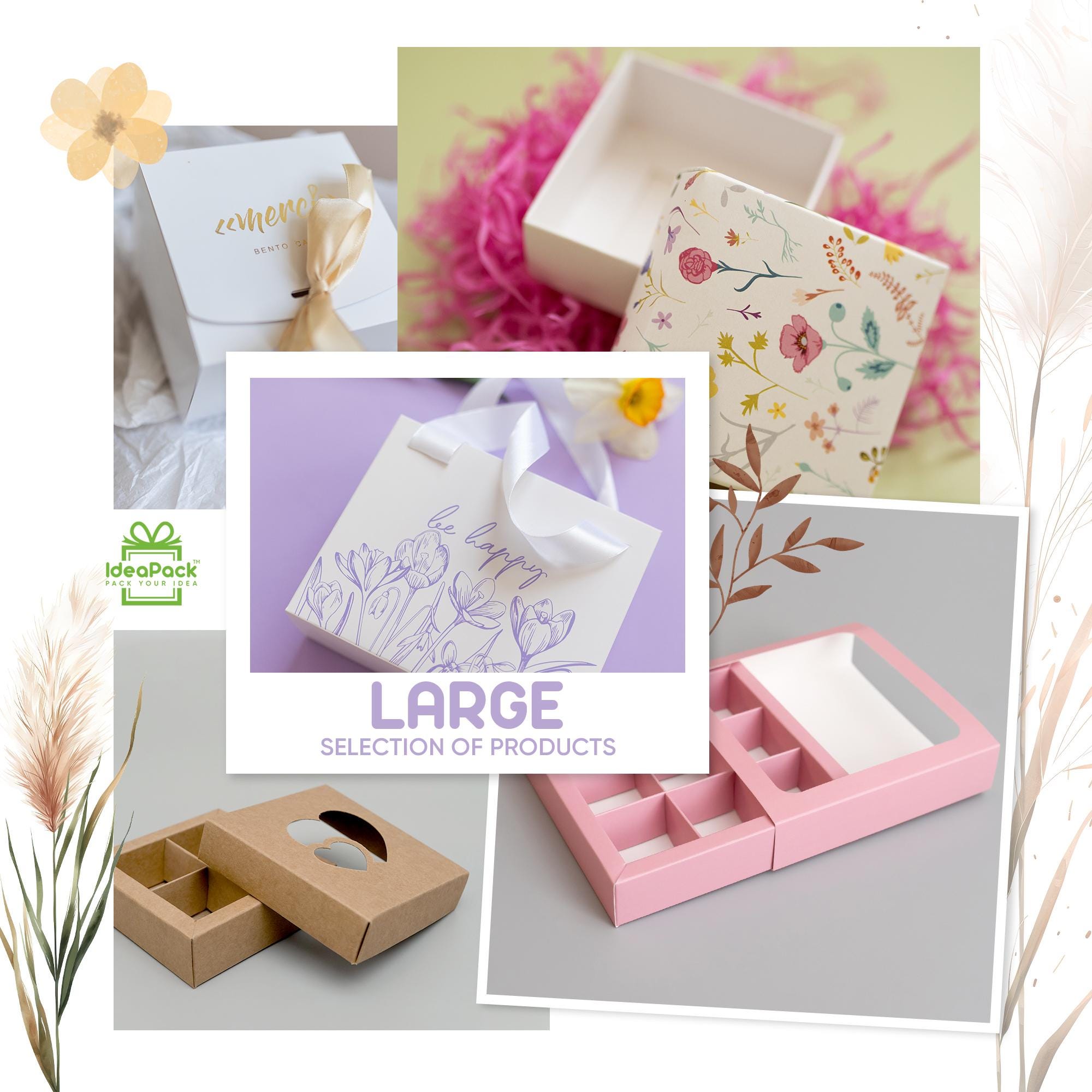 Slide Paper Box With Window, 6-compartment Gift Box, Transparent Lid ...