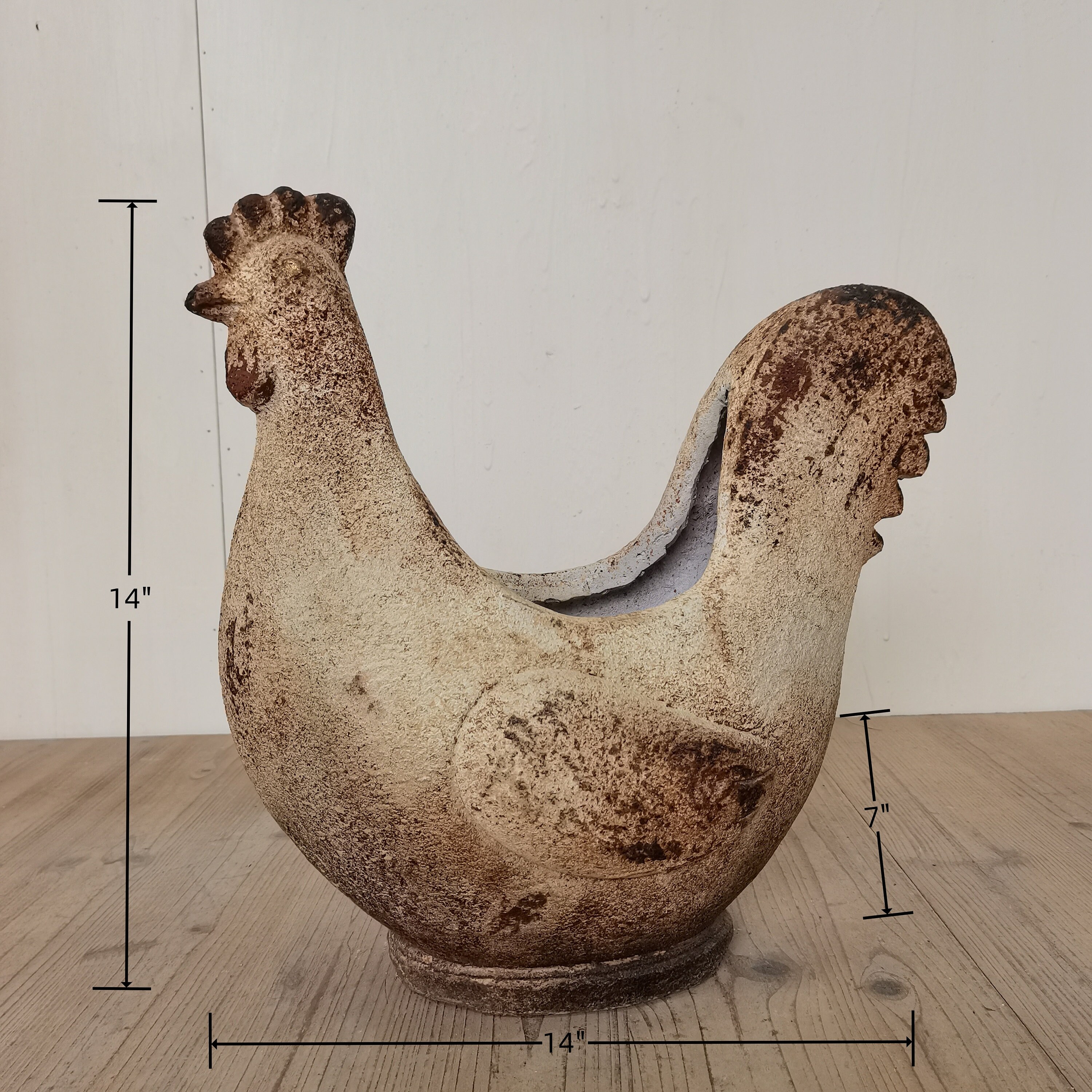 Rustic Chicken Shaped Planter Vintage Farmhouse Decor, Handmade Garden ...