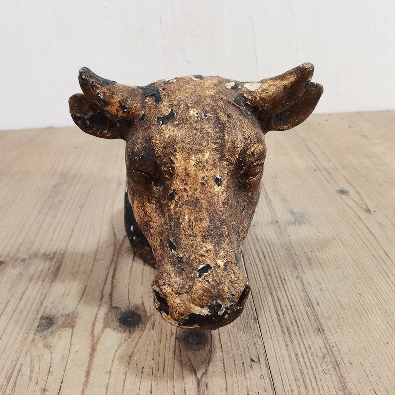 Vintage Bull Head Wall Mount Farmhouse Wall Decor - Etsy