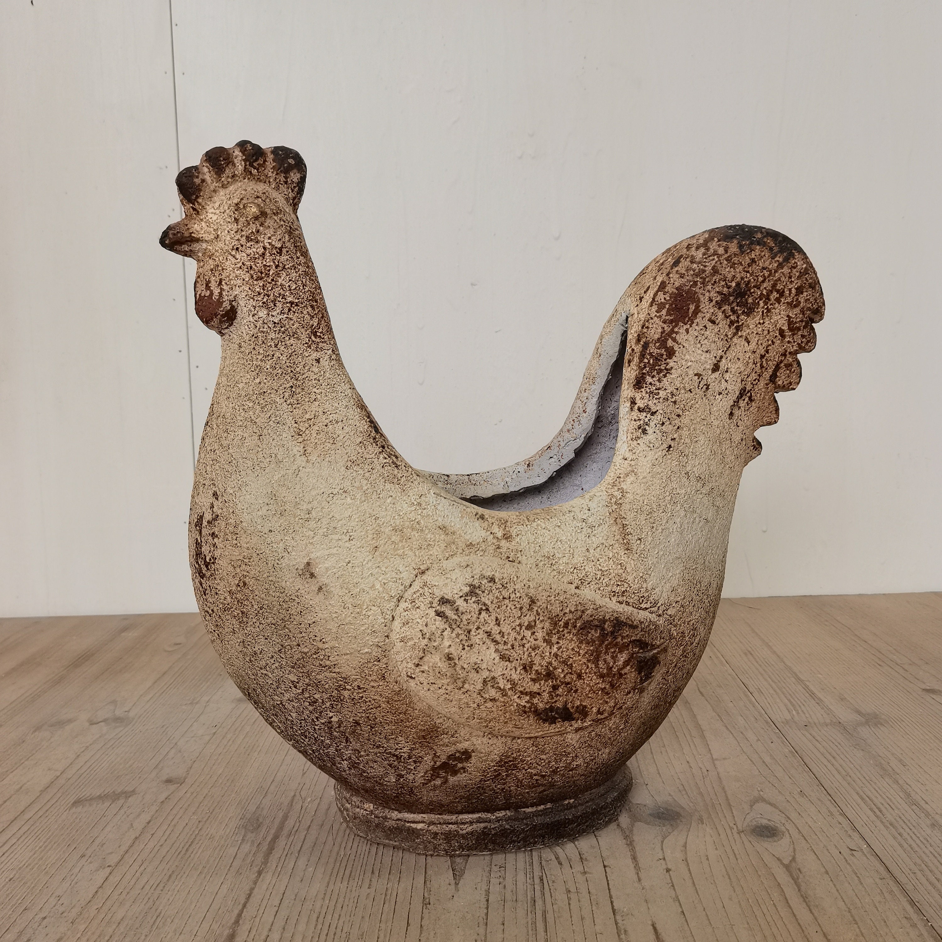 Rustic Chicken Shaped Planter Vintage Farmhouse Decor, Handmade Garden ...