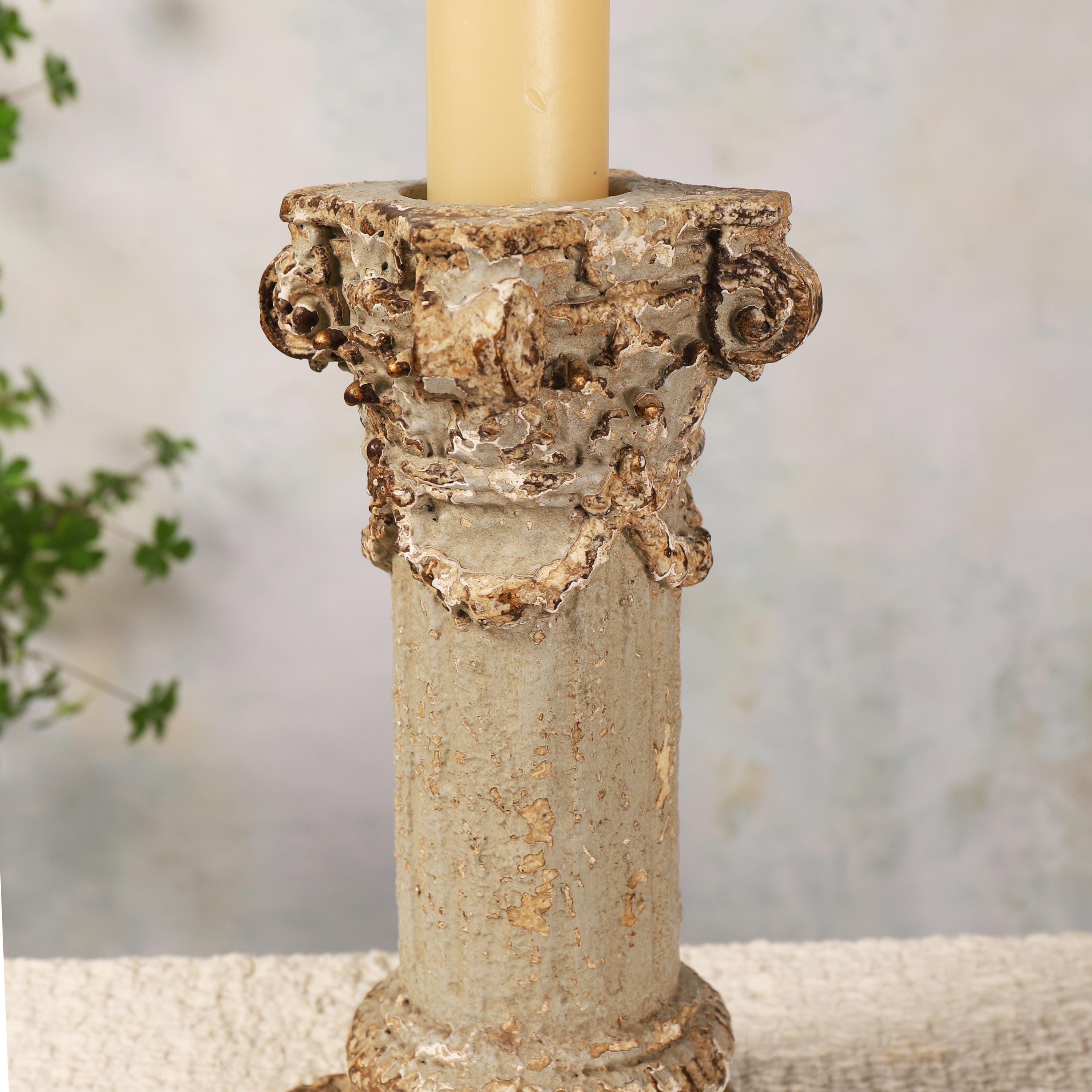 Vintage Greek Column Candle Holders: Rustic Farmhouse Decor - Etsy