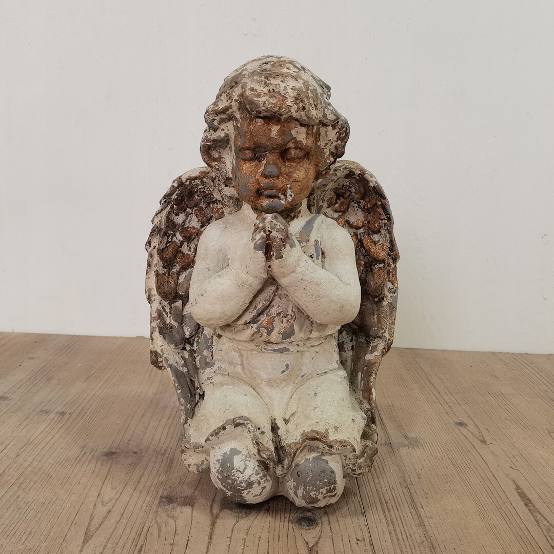 Vintage Angel Statue Decor Rustic Praying Angel Sculpture for Home and ...