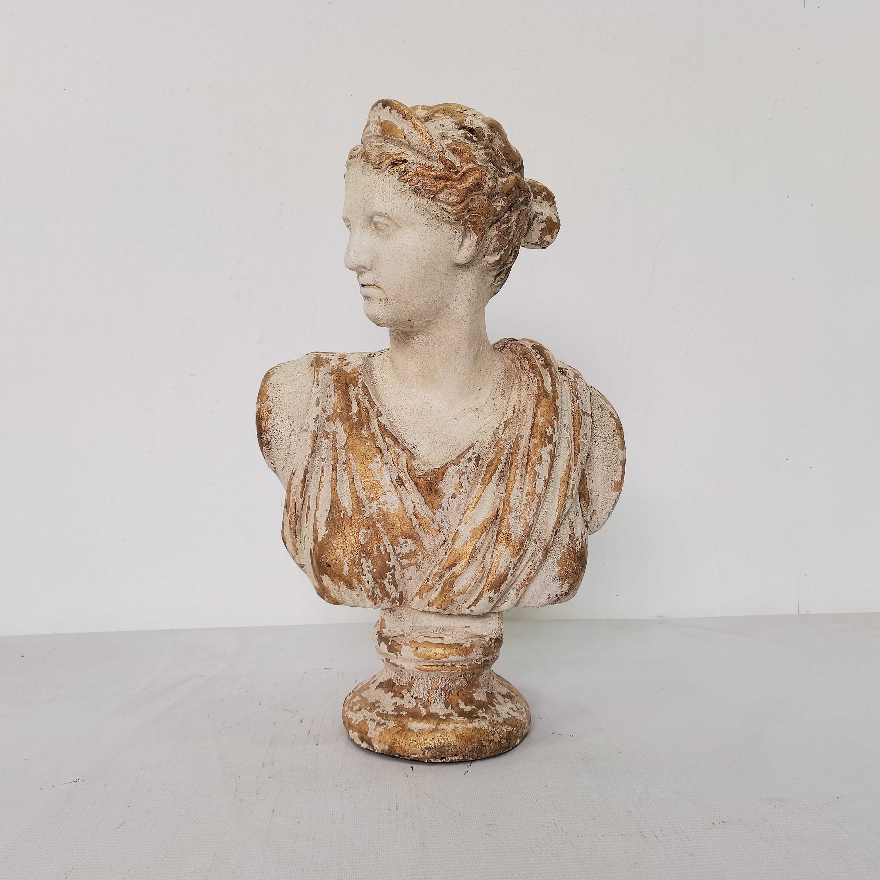 Antique Greek Bust Sculpture Rustic Female Bust Statue Handmade Gypsum ...
